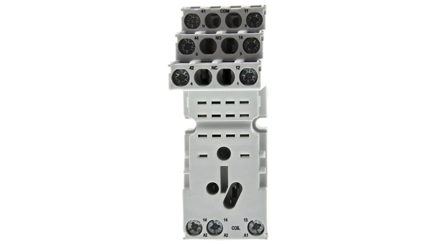 GZM2-gray | Relpol 8 Pin 300V ac DIN Rail, Panel Mount Relay Socket ...