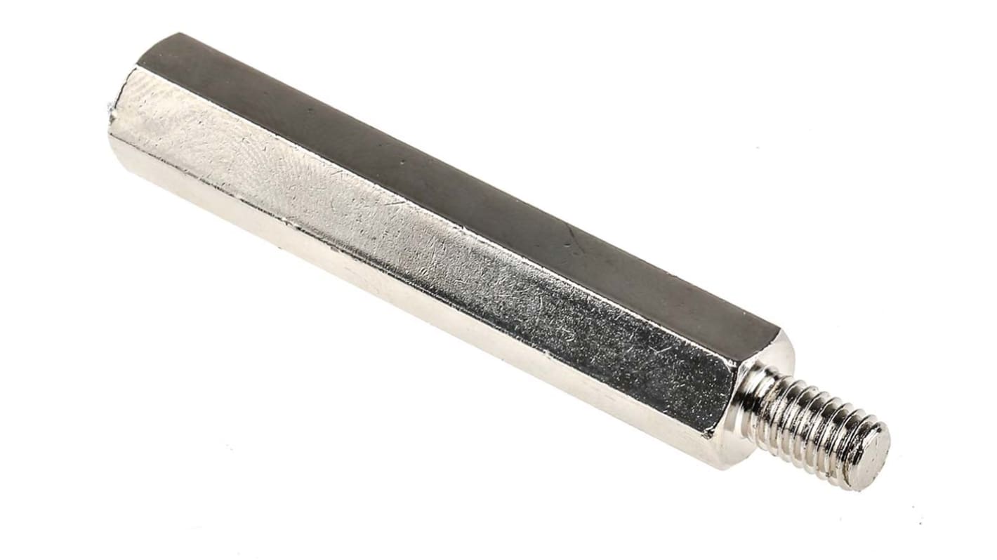 RS PRO Standoff, M6 x M6 Thread, 55mm Body, Steel, Male/Female, 10mm ...