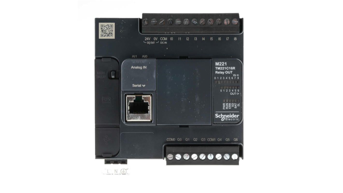 TM221C16R | Schneider Electric, Modicon M221, PLC CPU, Digital, Mini ...