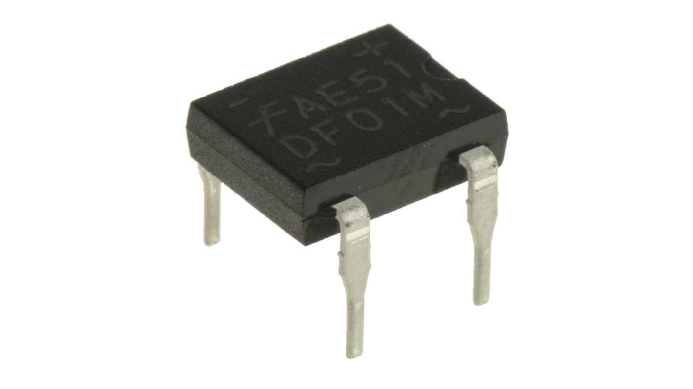 DF01M | Fairchild Semiconductor Bridge Rectifier, 1.5A, 100V, 4-Pin | RS