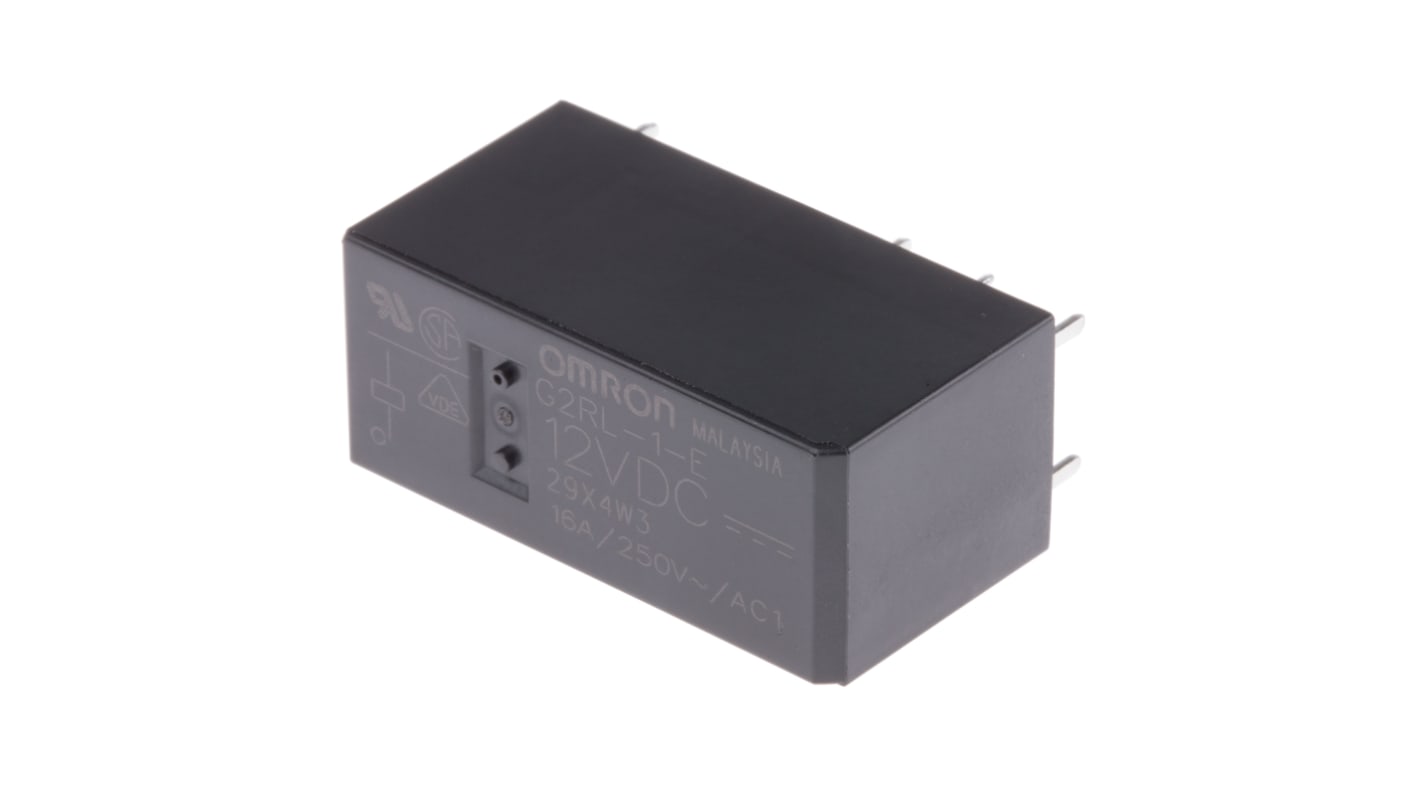 G2RL-1-E DC12BYOMB | Omron PCB Mount Power Relay, 12V dc Coil, 16A Switching Current, SPDT | RS