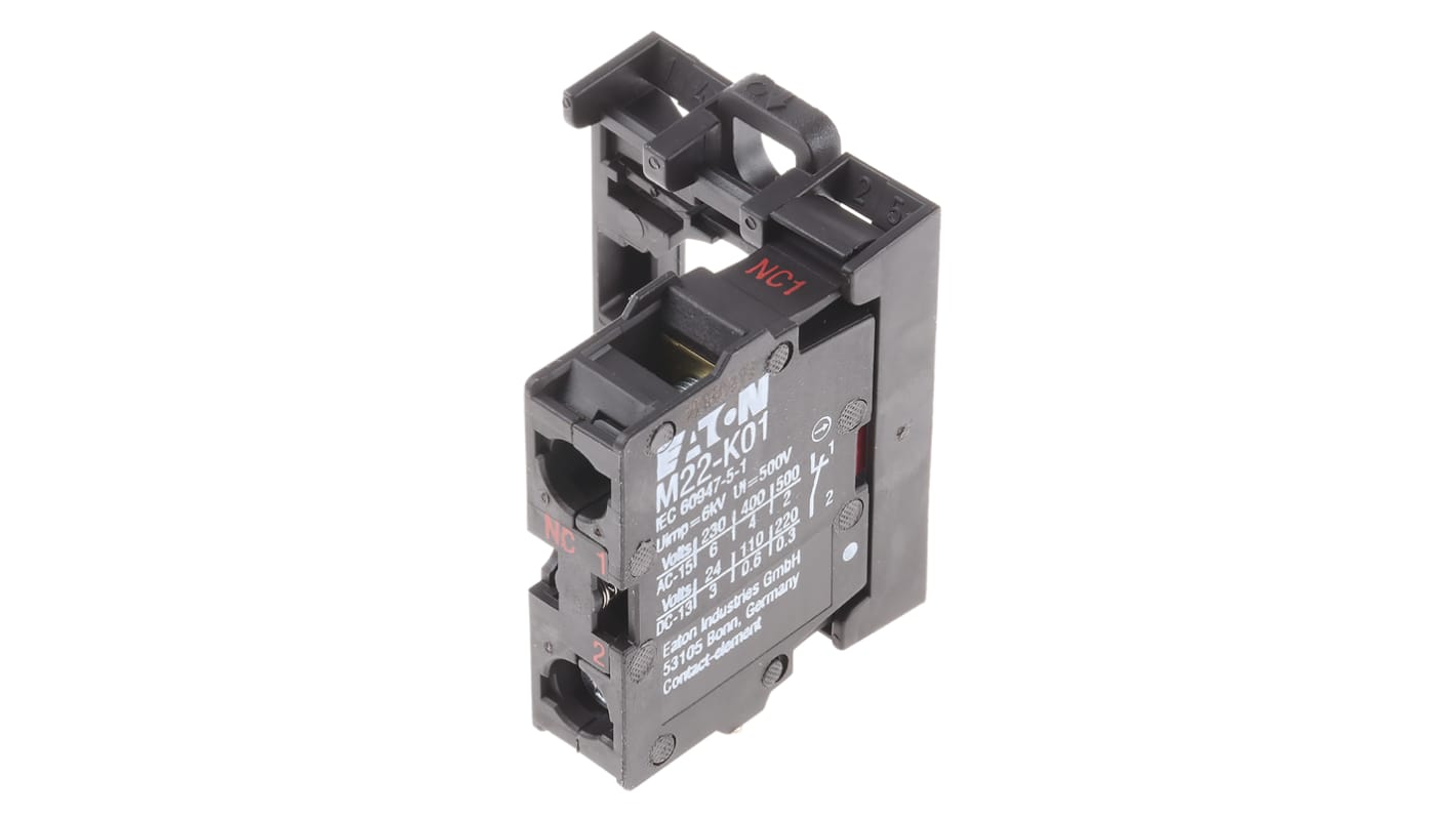 216503 M22-AK01 | Eaton RMQ Titan M22 Series Contact Block, 500V, 1NC | RS