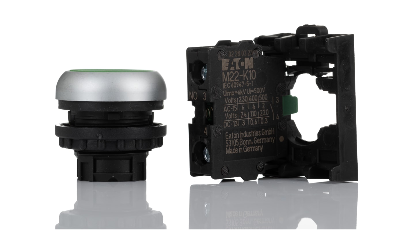 216512 M22-D-G-X1/K10 | Eaton RMQ Titan M22 Series Push Button, Momentary, Panel Mount, 22mm ...