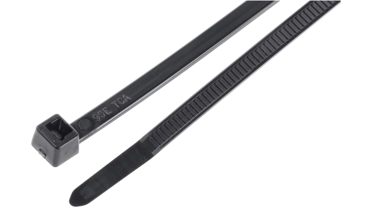 111-04950 T50R-PA66HS-BK | HellermannTyton Cable Tie, Inside Serrated, 200mm x 4.6 mm, Black ...
