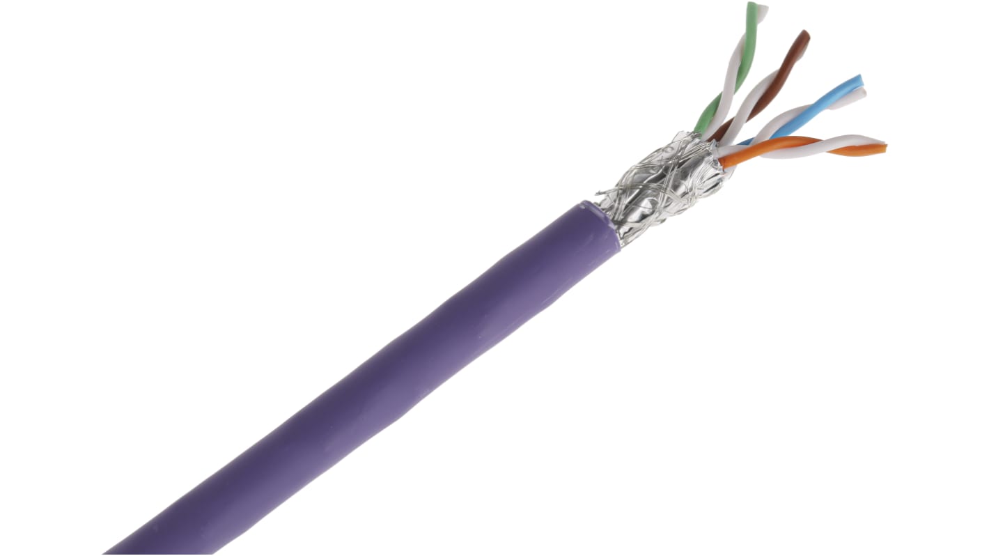 RS PRO Cat7a Ethernet Cable, S/FTP, Purple LSZH Sheath, 500m, Low Smoke Zero Halogen (LSZH) | RS