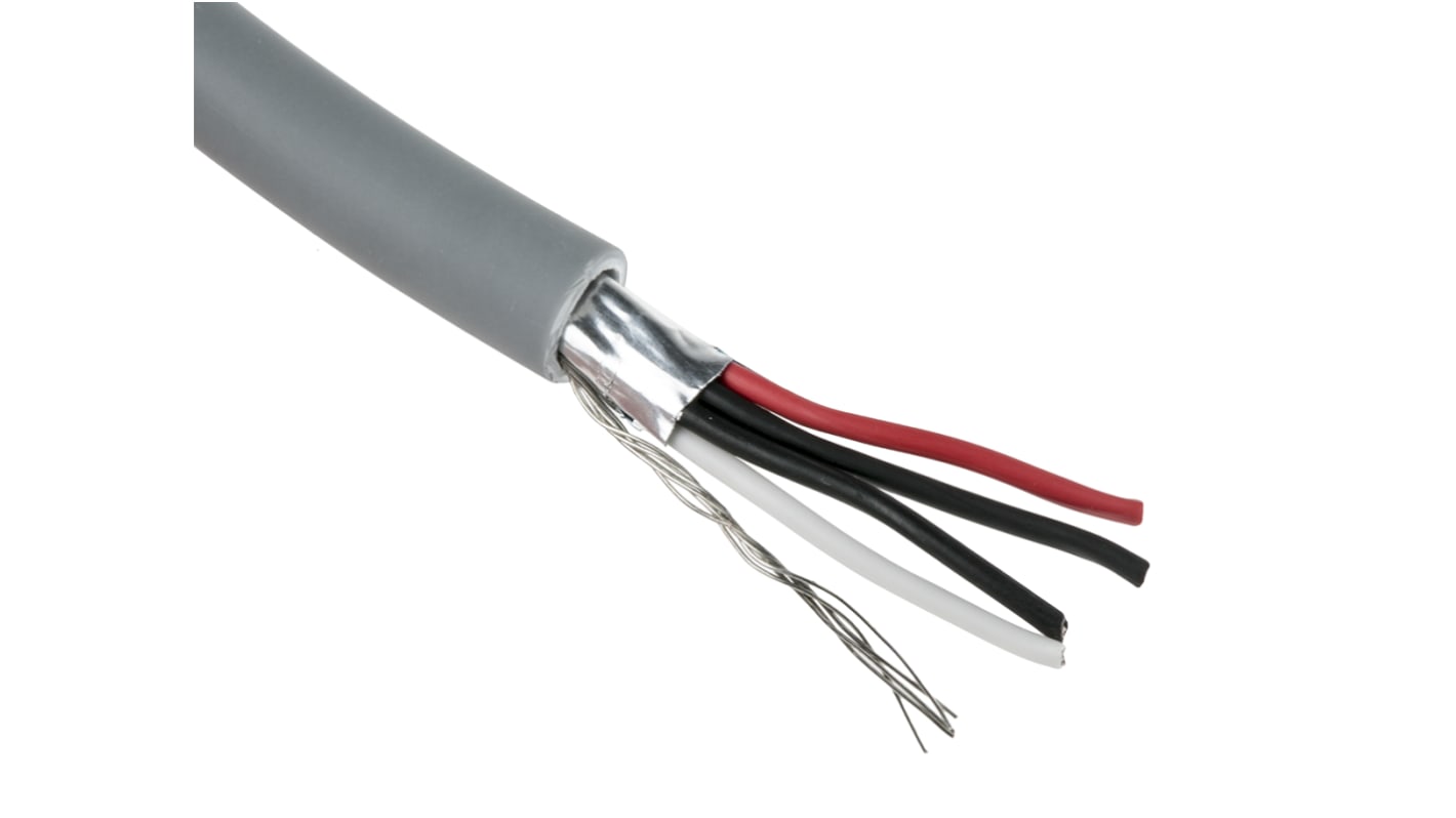 RS PRO Multicore Data Cable, 2 Pairs, 24 AWG, Screened, 100m, Grey ...