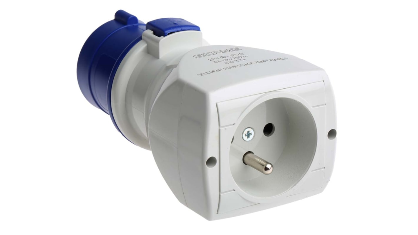 610.374 | Scame IP20 Blue 1 x 2P + E, 1 x 2P + E Industrial Power ...