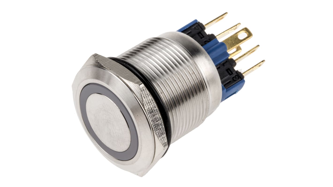 RS PRO Illuminated Push Button Switch, Latching, Panel Mount, 22mm ...