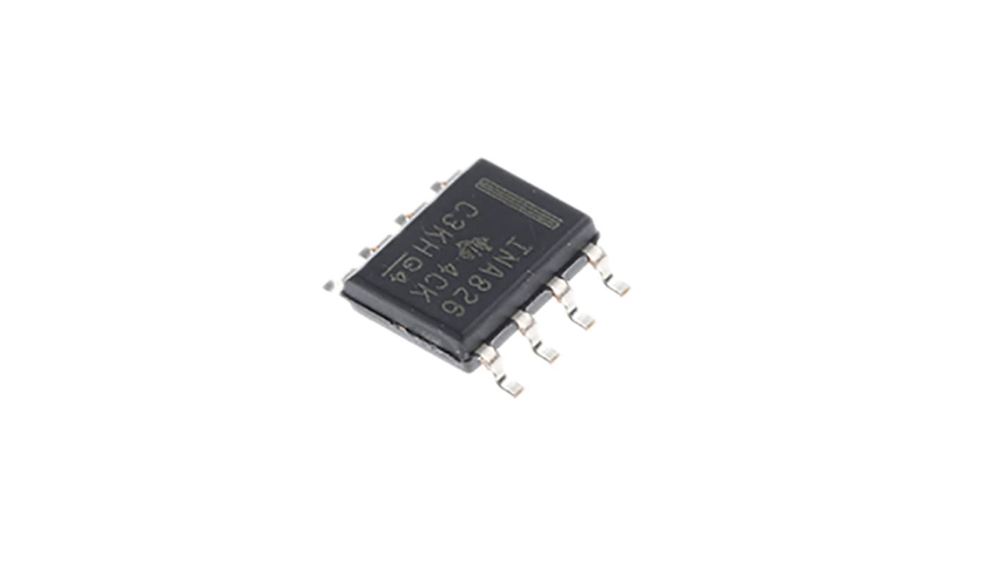 INA826AID Texas Instruments, Instrumentation Amplifier, 150μV Offset 1MHz, R-RO, 2.7 36 V, 8-Pin ...
