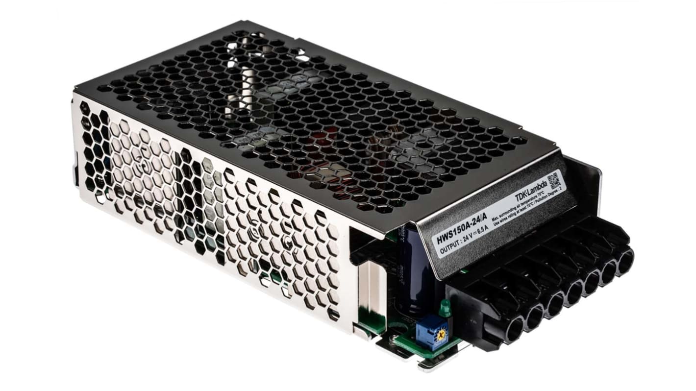 TDK-Lambda Switching Power Supply, HWS150A-24/A, 24V dc, 6.5A, 156W, 1 Output, 120 → 370 V dc ...