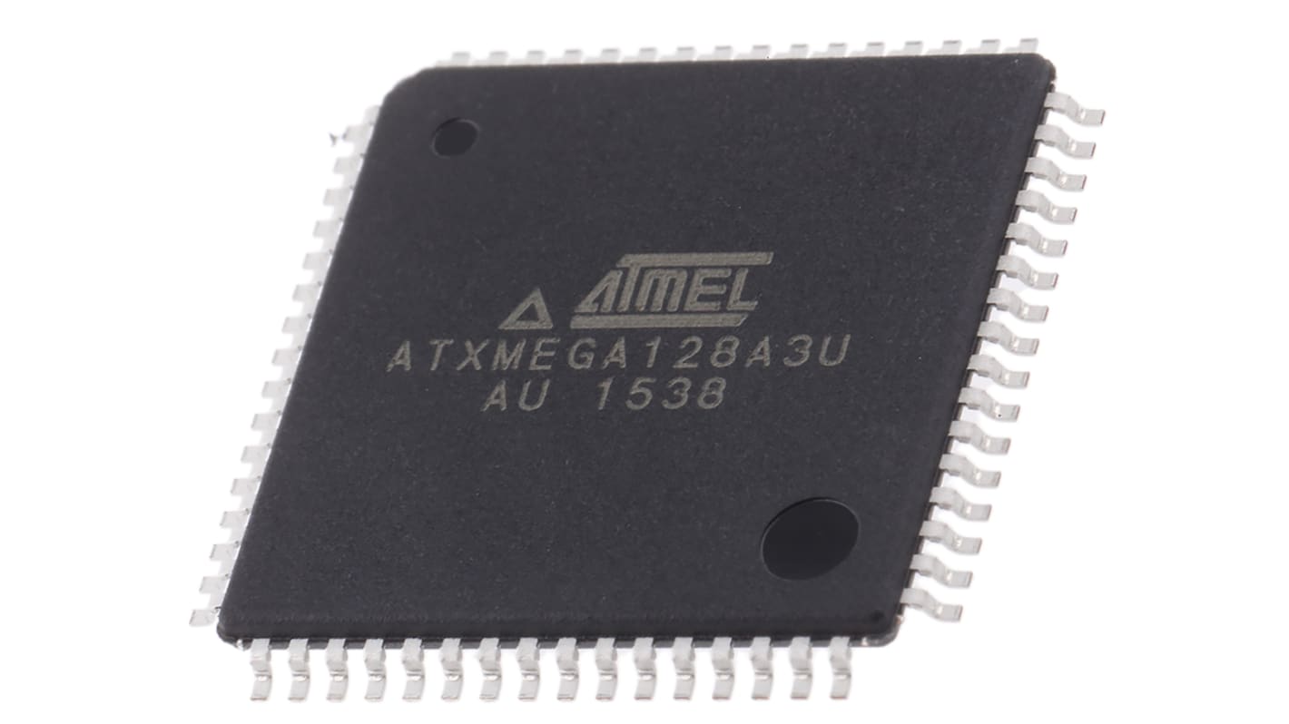 Microchip ATXMEGA128A3U-AU, 8bit AVR Microcontroller, AVR Xmega, 32MHz, 128 + 8 kB Flash, 64-Pin ...