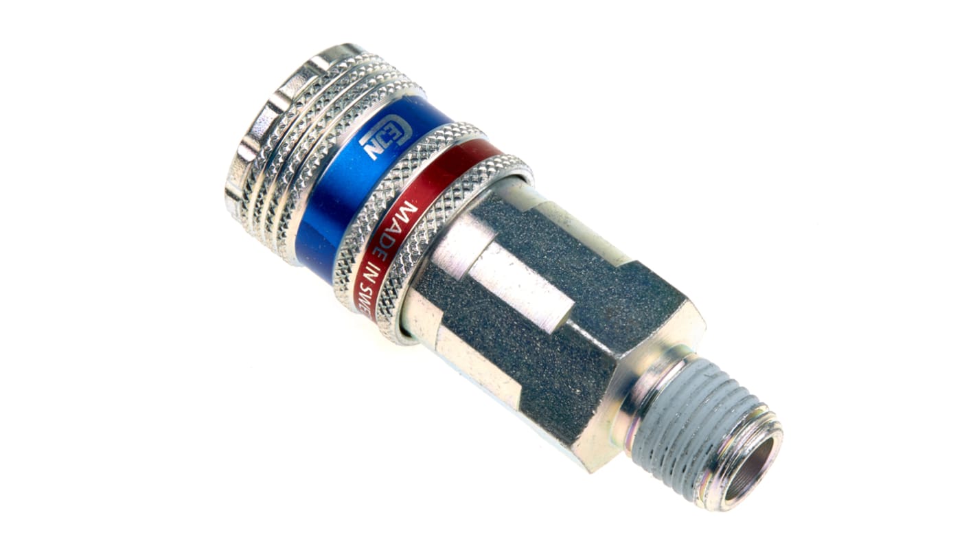 103202152 | CEJN Brass, Steel Male Pneumatic Quick Connect Coupling, R ...