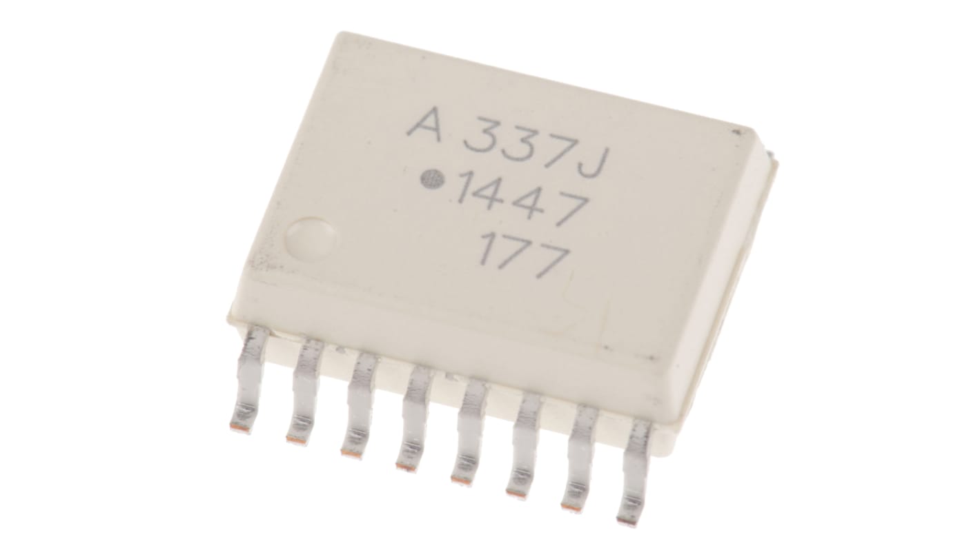 Broadcom, ACPL-337J-000E DC Input IGBT Gate Drive, MOSFET Output Optocoupler, Surface Mount, 16 ...