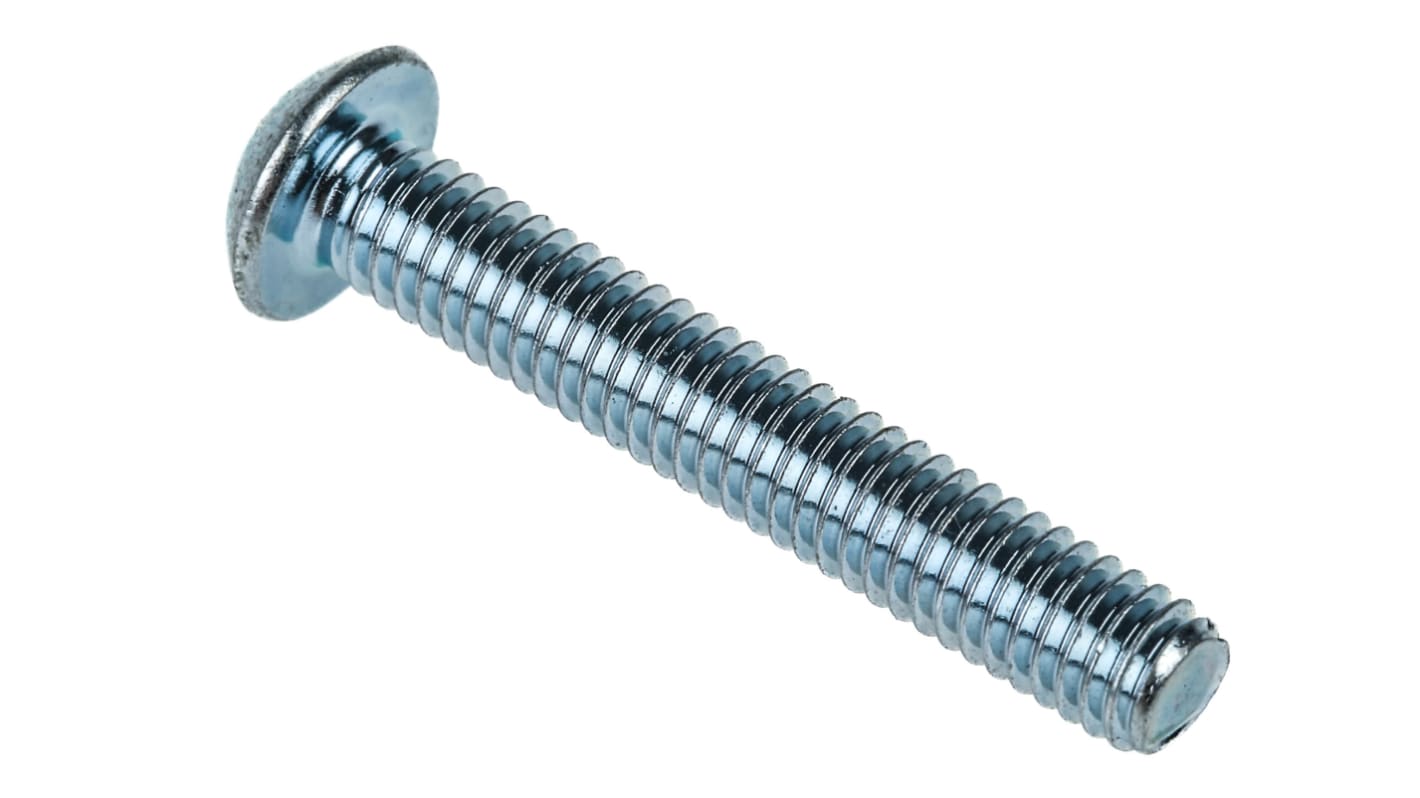 RS PRO Bright Zinc Plated Steel Hex Socket Button Screw, ISO 7380, M4 x ...