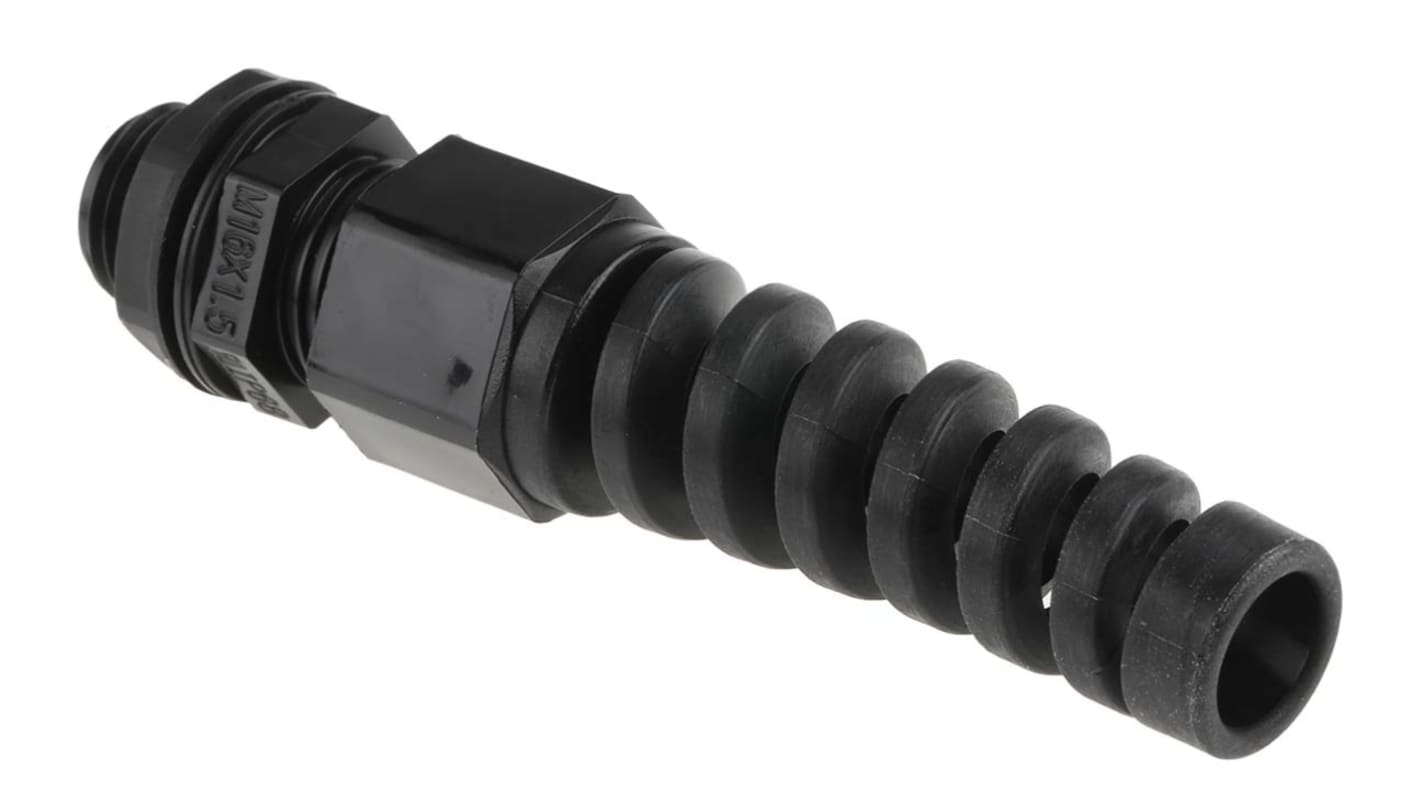 RS PRO Black Nylon Cable Gland, M16 Thread, 5mm Min, 10mm Max, IP68 | RS