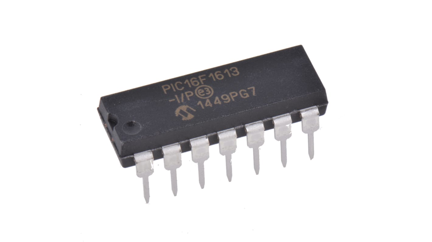 Microchip PIC16F1613-I/P, 8bit PIC Microcontroller, PIC16F, 32MHz, 2048 words Flash, 14-Pin PDIP ...