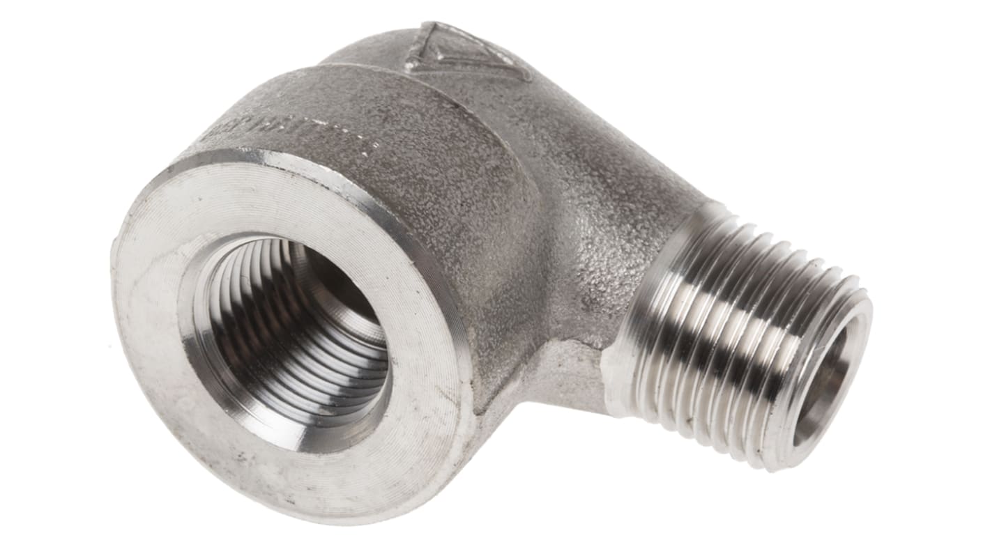 RS PRO Stainless Steel Pipe Fitting, 90° Circular Elbow, Male R 1/2in x ...