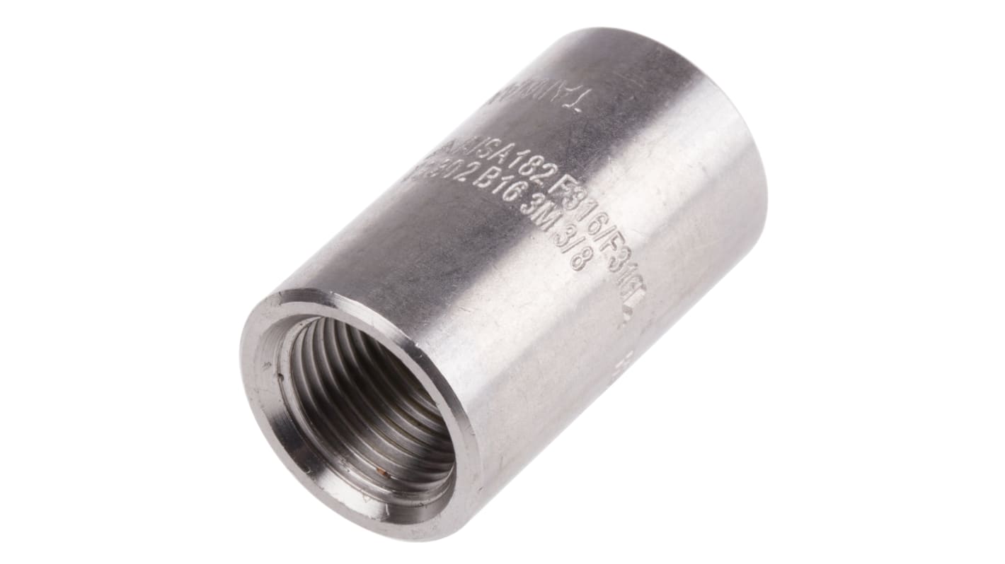 RS PRO Stainless Steel Pipe Fitting, Straight Circular Coupler, Female ...