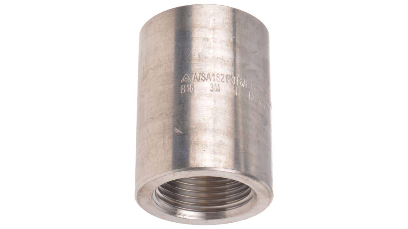 RS PRO Stainless Steel Pipe Fitting, Straight Circular Coupler, Female ...