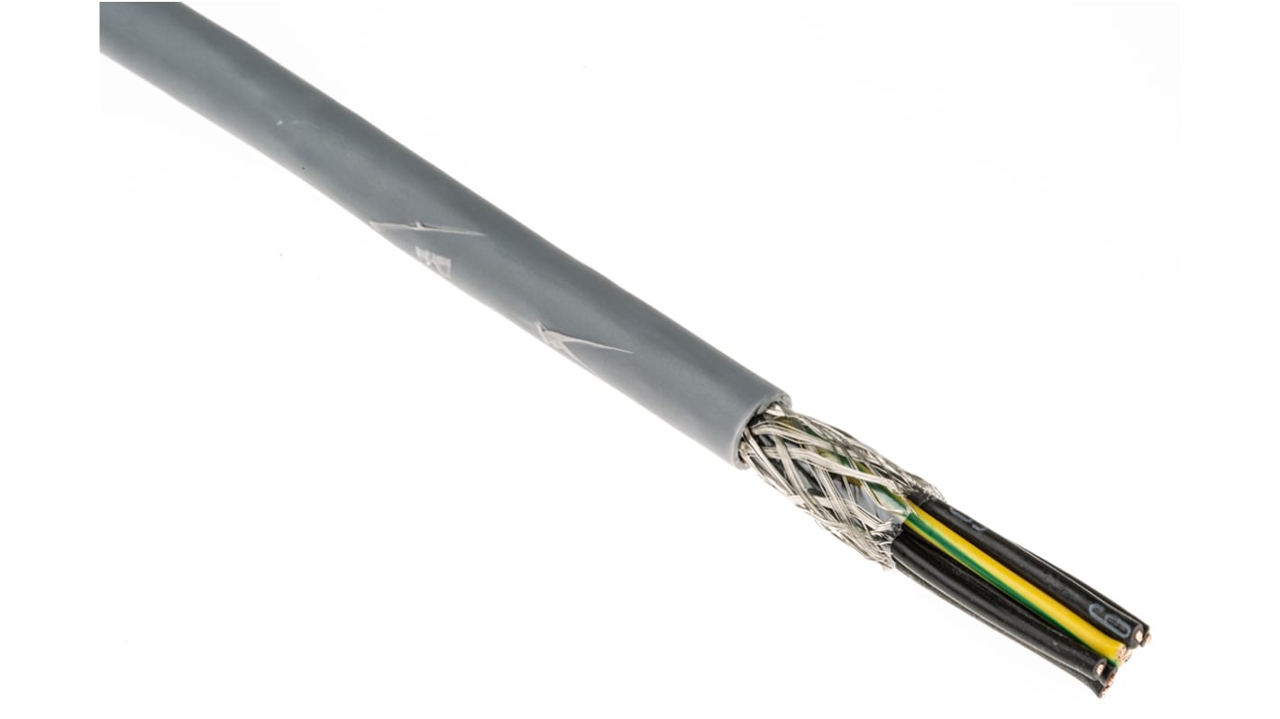 RS PRO Control Cable, 7 Cores, 0.5 mm², CY, Screened, 50m, Grey PVC ...