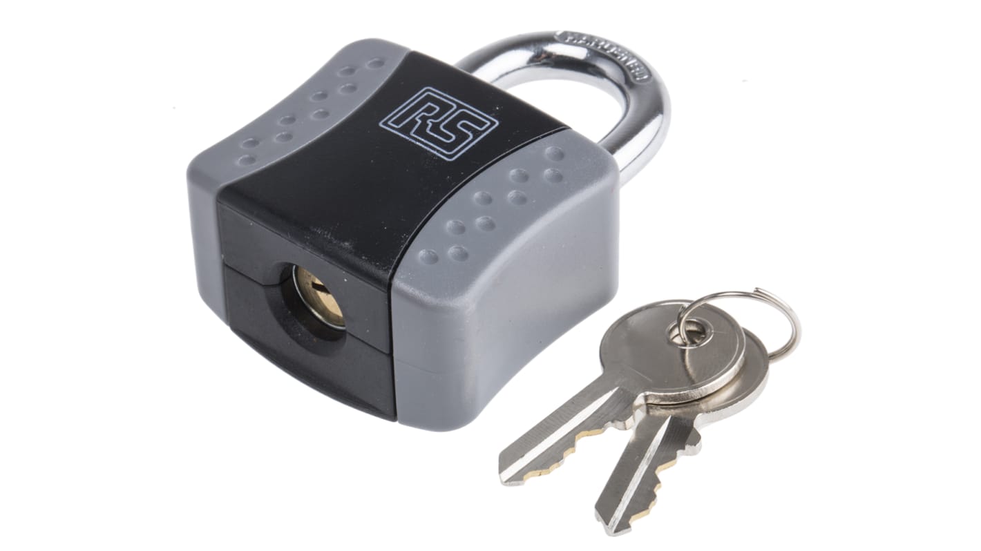 RS PRO Key Weatherproof Steel Padlock, 7mm Shackle, 47mm Body | RS