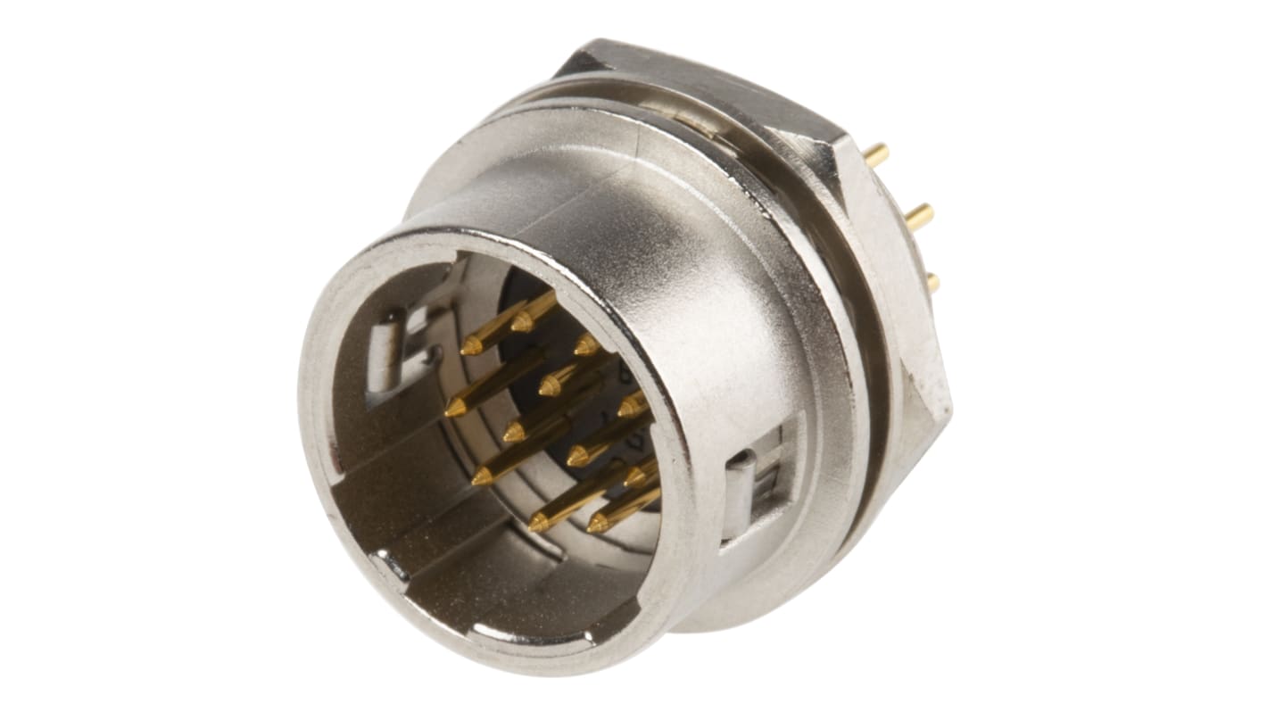 ヒロセ電機 丸型コネクタ, 12極, マイクロ, スルーホール, パネルマウント, HR10-10R-12PA(73) | RS