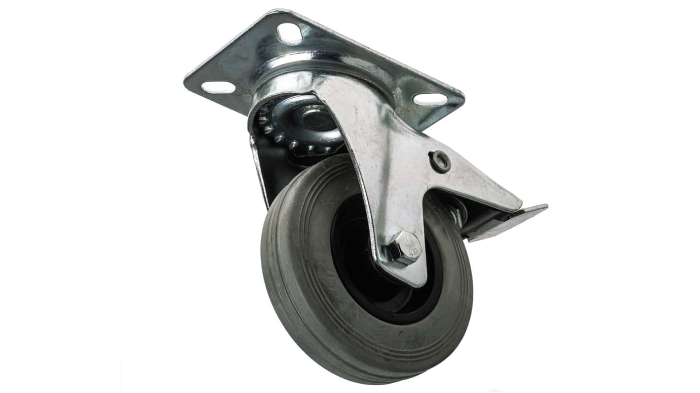 RS PRO Braked Swivel Castor Wheel, 70kg Capacity, 100mm Wheel | RS