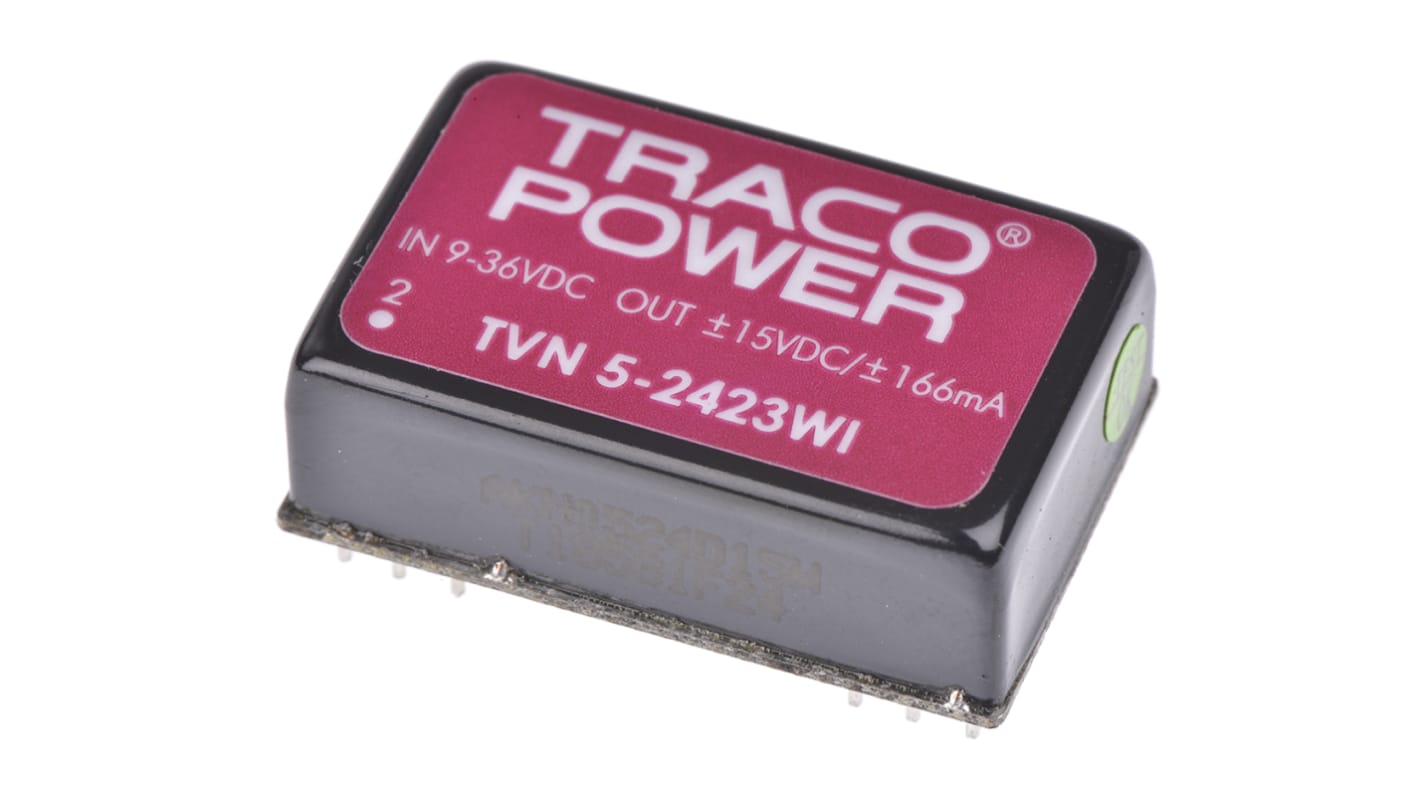 TVN 5-2423WI | TRACOPOWER TVN 5WI DC-DC Converter, ±15V dc/ ±200mA Output, 9 → 36 V dc Input, 5W ...