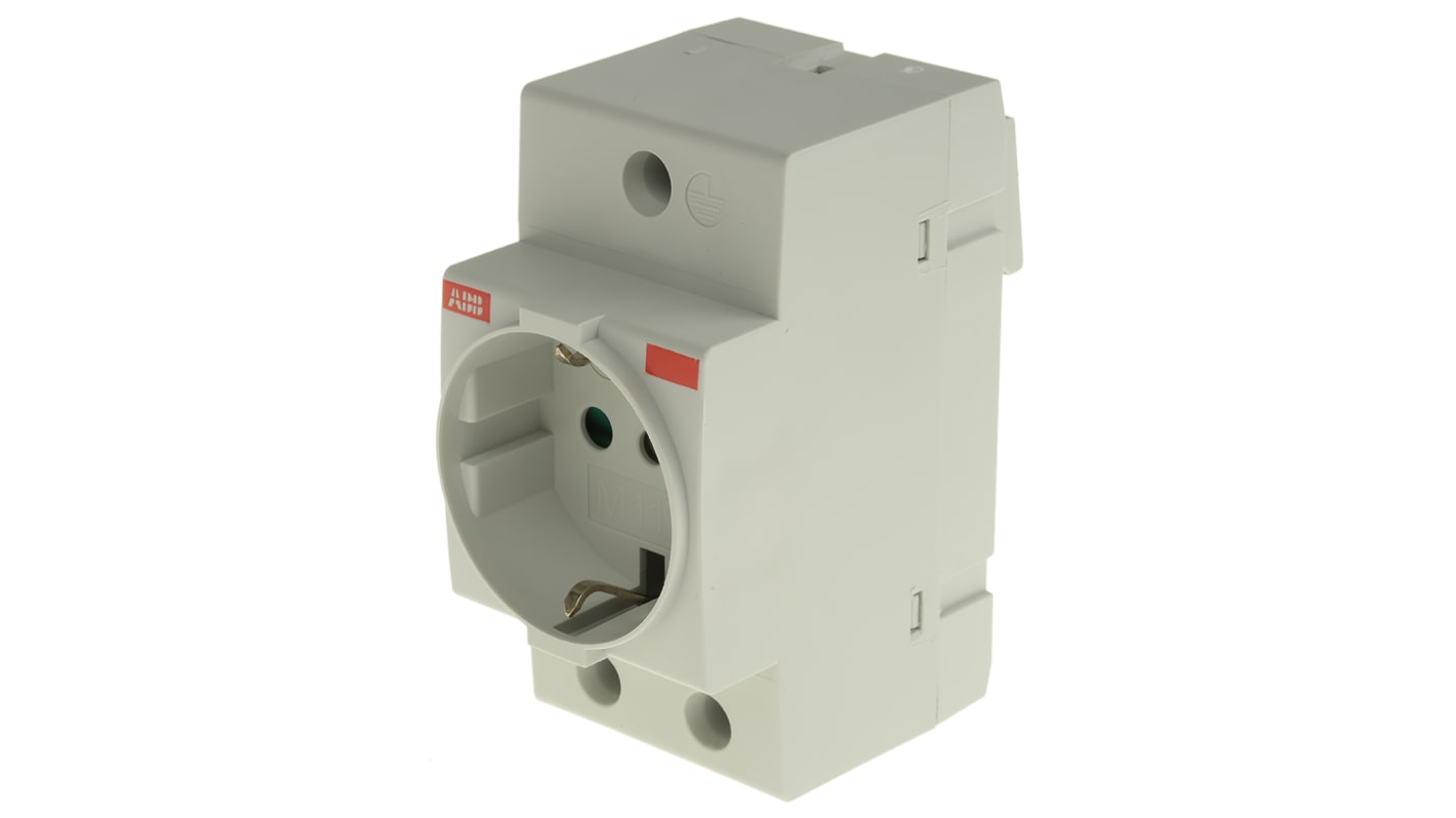 2CSM110000R0701 M1173 | ABB L 型 - 意大利插座, 16A, 250 V, 室内使用, DIN轨安装, 1组 ...