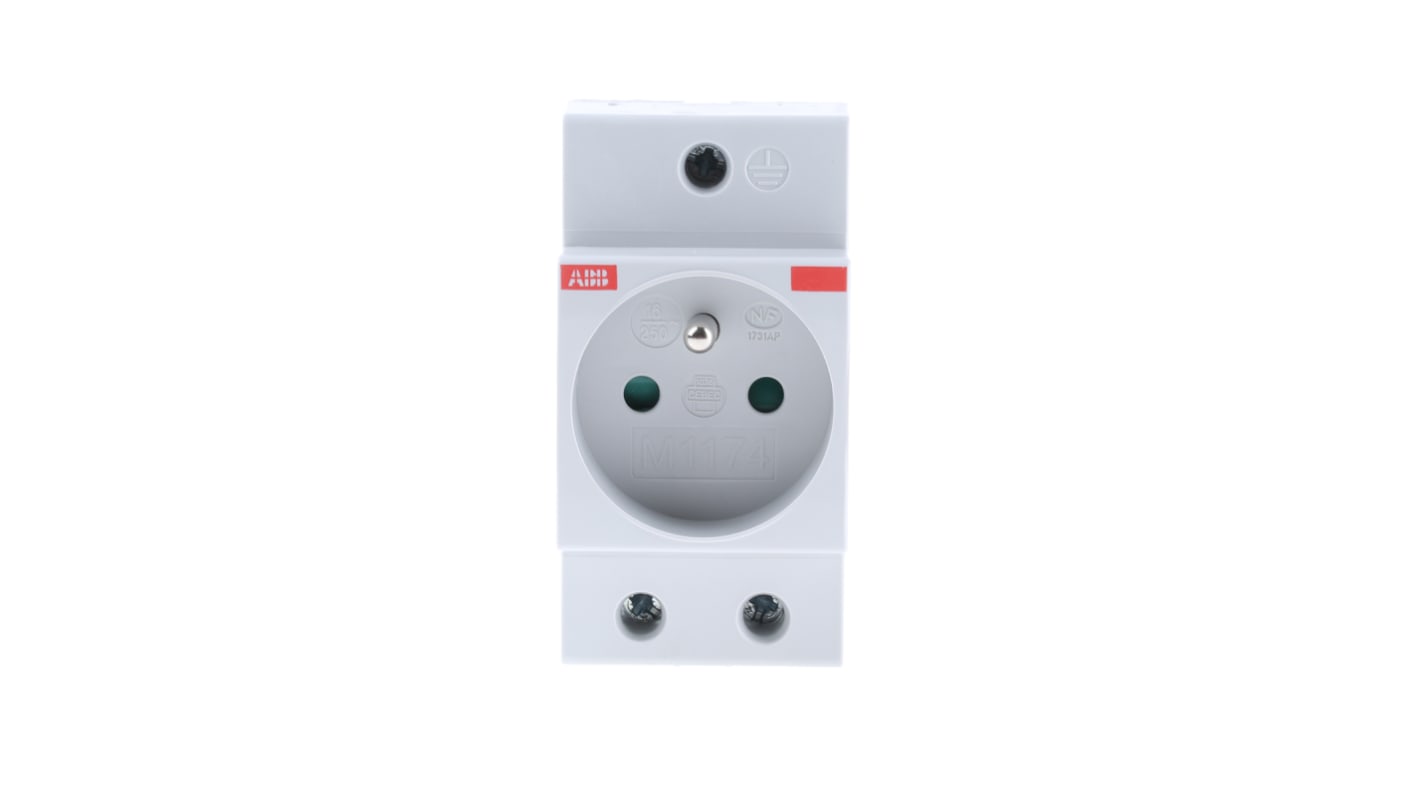 2CSM110000R0711 | ABB Grey 1 Gang Plug Socket, 16A, Type E - French ...