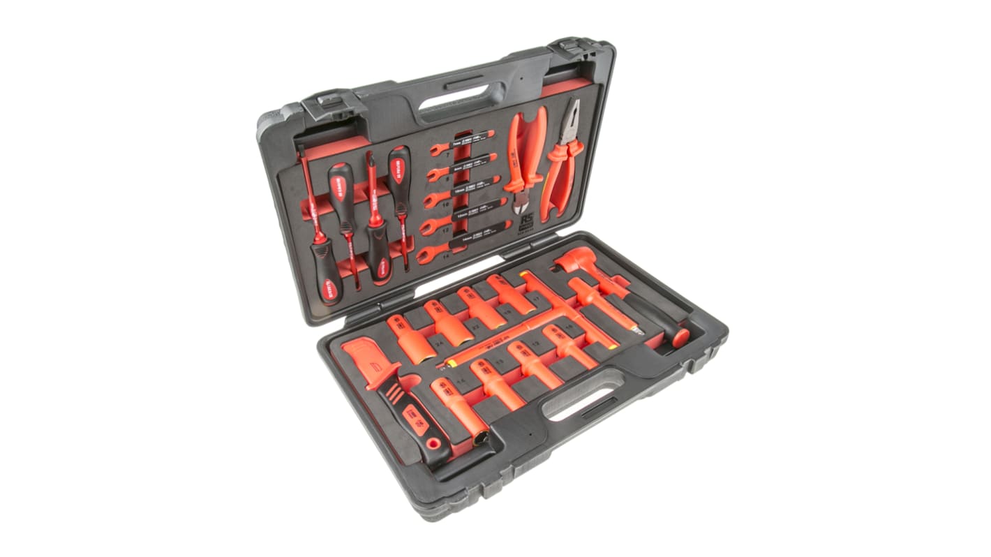 RS PRO 23 Piece Engineers Tool Kit with Case, VDE Approved | RS