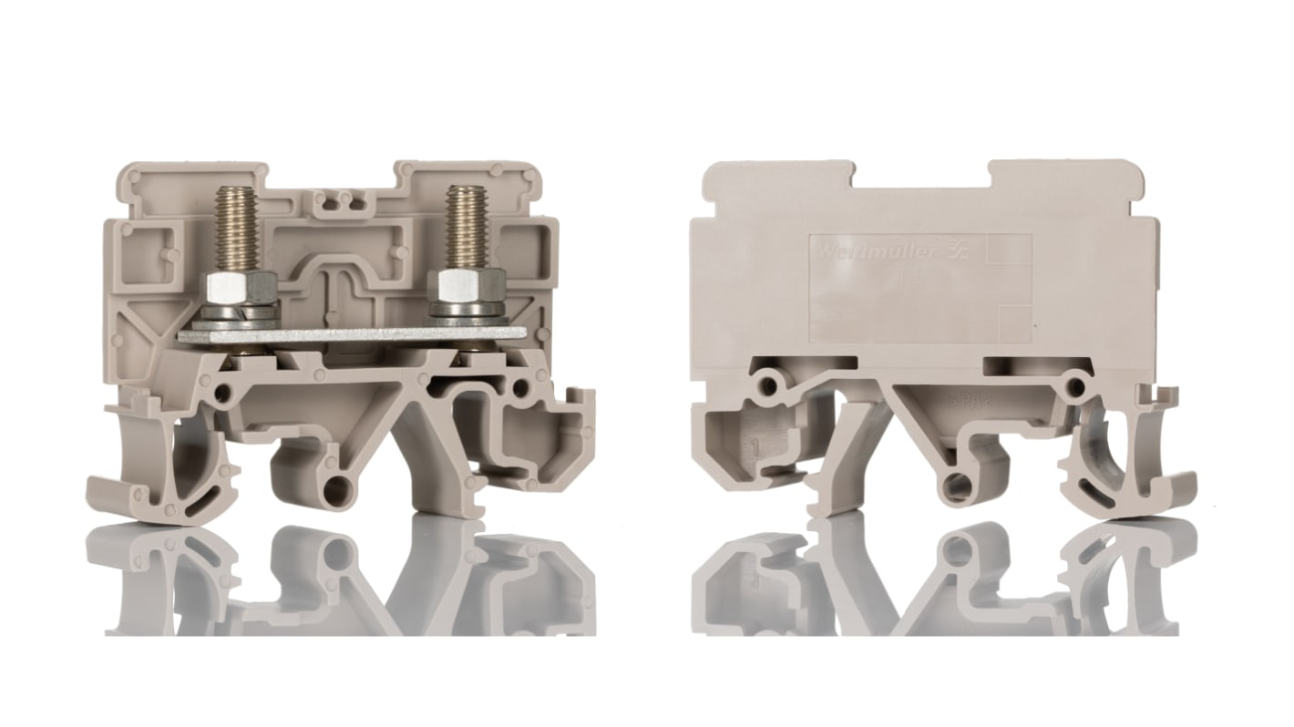 0448360000 | Weidmuller ST 5 Series Dark Beige DIN Rail Terminal Block ...