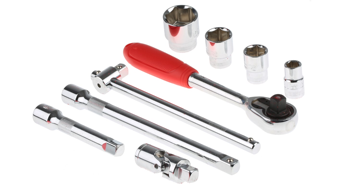 RS PRO 23-Piece 1/2 in Standard Socket Set with Ratchet, 6 point | RS