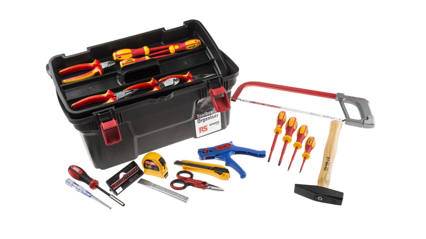 RS PRO 31 Piece Electricians Tool Kit with Box, VDE Approved | RS