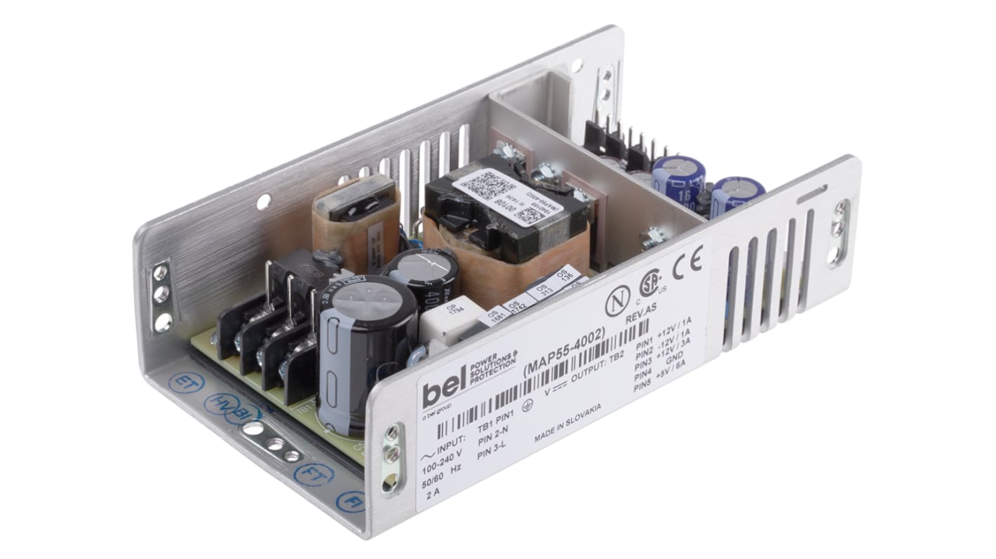 BEL POWER SOLUTIONS INC Switching Power Supply, MAP55-4002, 5 V dc, ±12 ...