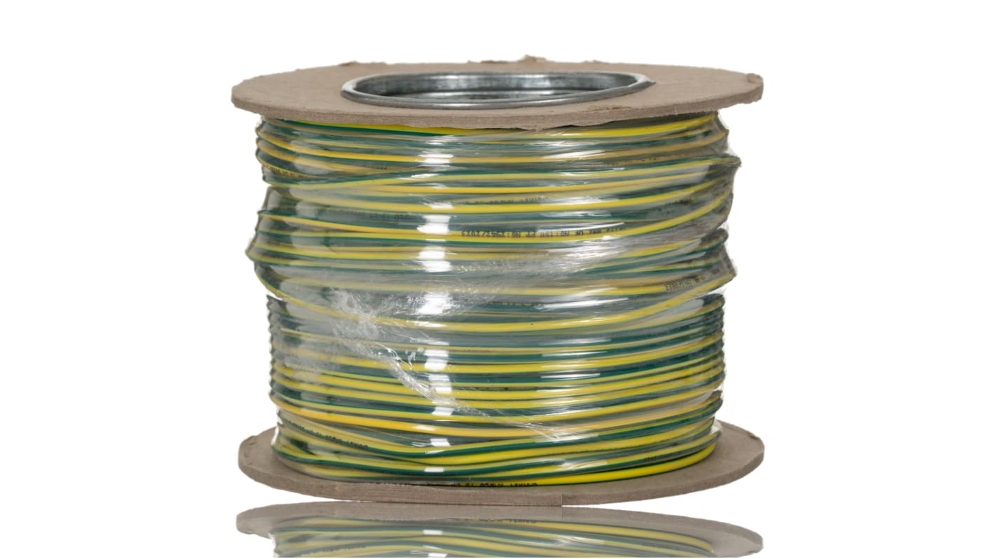Fils de câblage RS PRO, 1,5 mm², Vert/Jaune, 100m, 750 V | RS