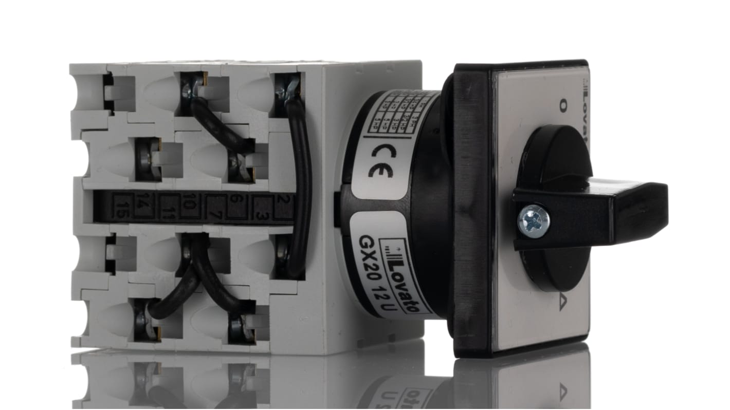 GX2012U | Lovato, 4P 3 Position 60° Star Delta Cam Switch, 690V ac, 20A ...