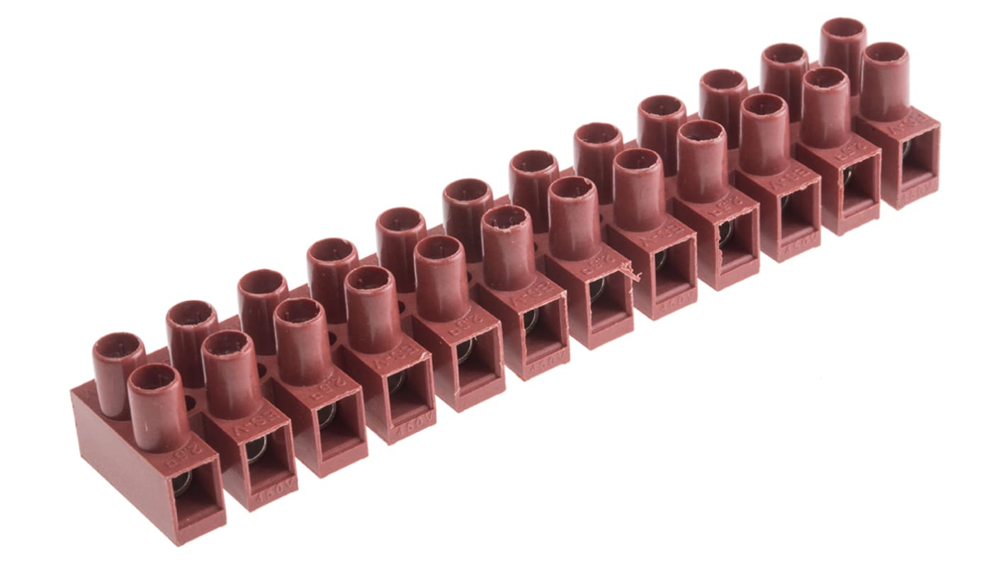 RS PRO Non-Fused Terminal Block, 12-Way, 17.5A, 16 AWG Wire, Screw ...