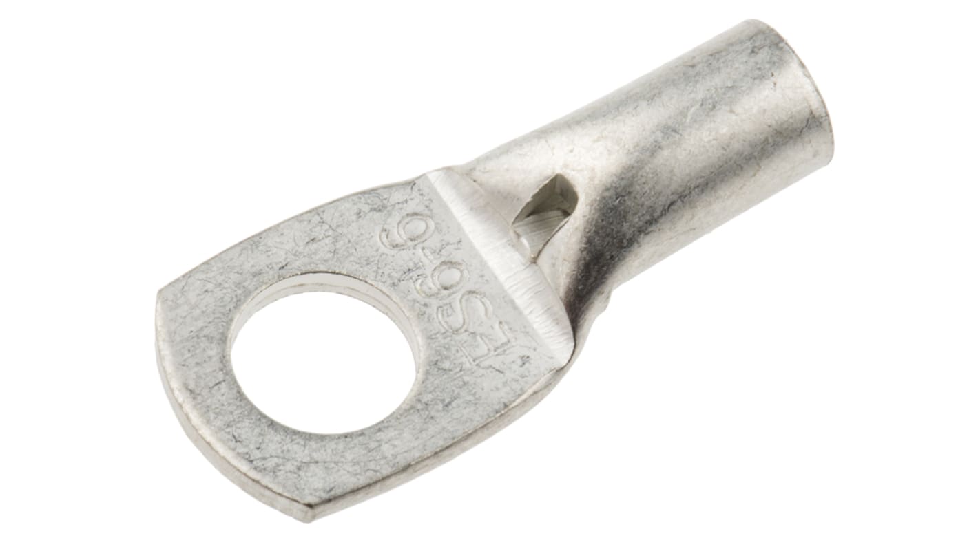 RS PRO Uninsulated Ring Terminal, 6mm Stud Size, 6mm² to 6mm² Wire Size ...