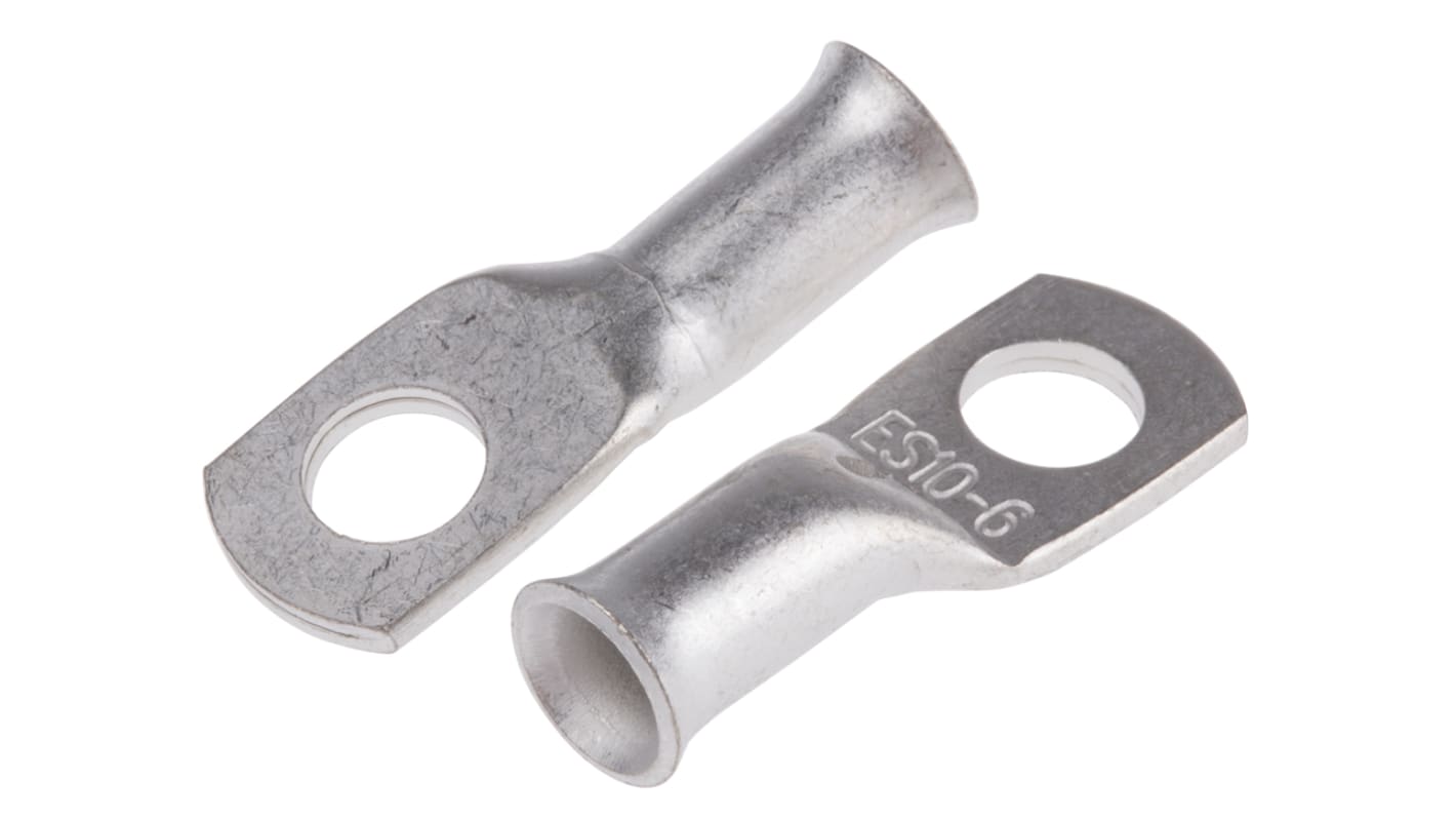 RS PRO Uninsulated Ring Terminal, 6mm Stud Size, 10mm² to 10mm² Wire ...