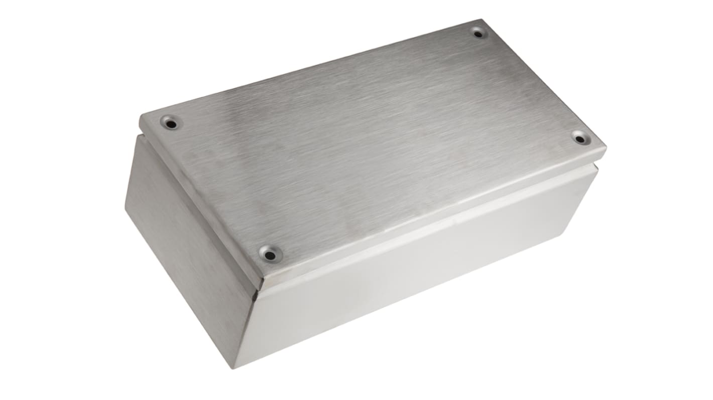 RS PRO Unpainted Stainless Steel Terminal Box, IP66, 400 x 200 x 120mm | RS