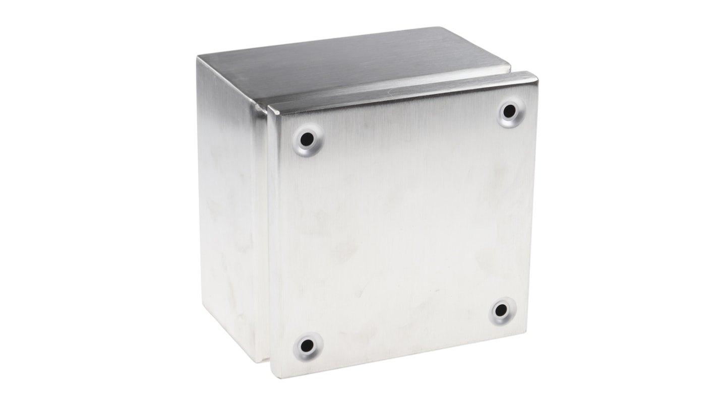 RS PRO Unpainted Stainless Steel Terminal Box, IP66, 175 x 175 x 120mm | RS