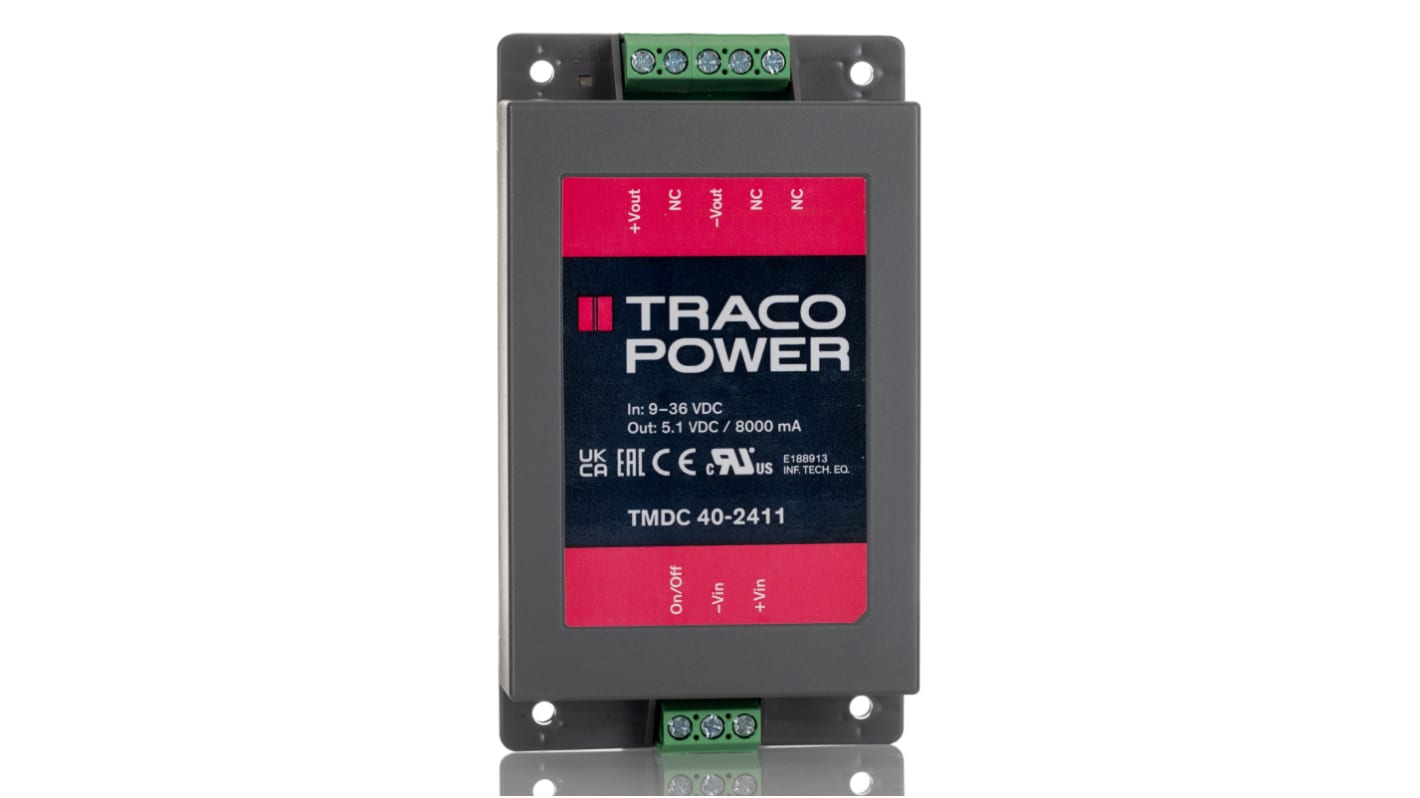 TRACOPOWER DC-DCコンバータ Vout：5V dc 9 → 36 V dc, 40W, TMDC 40-2411 | RS