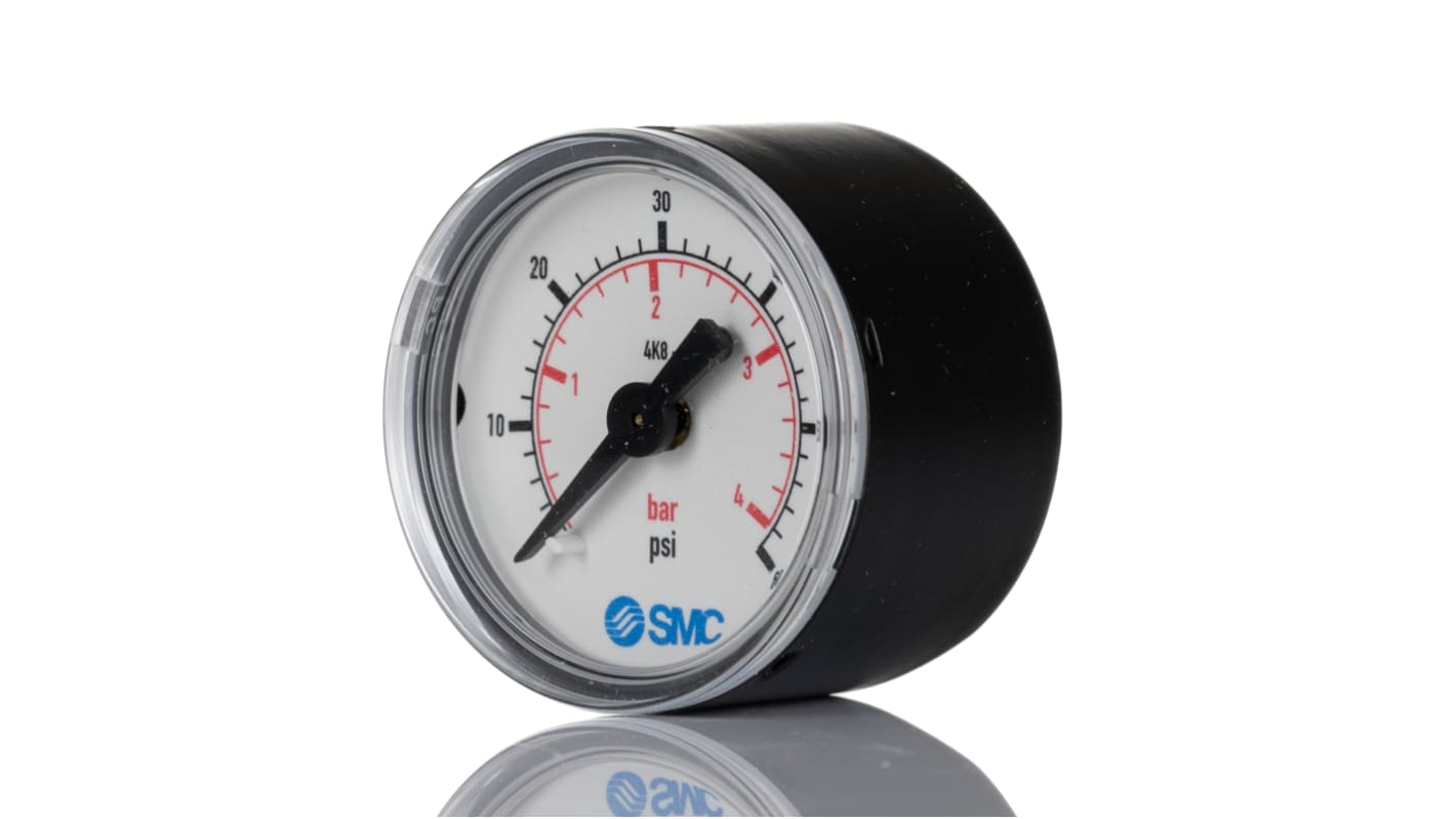 SMC Analogue Pressure Gauge 4bar Back Entry, 4K8-4 | RS