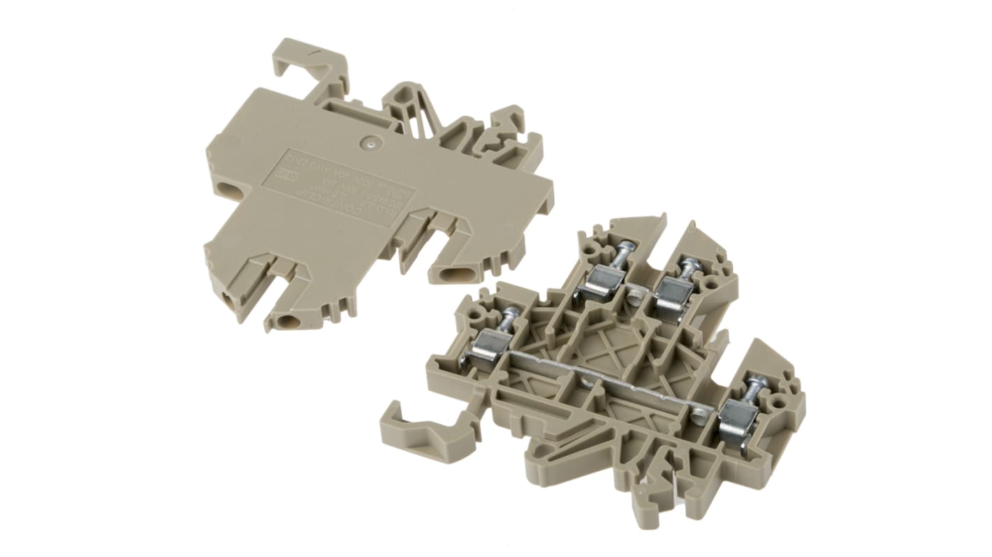 RS PRO Beige Double Level Terminal Block, Double-Level, Screw ...