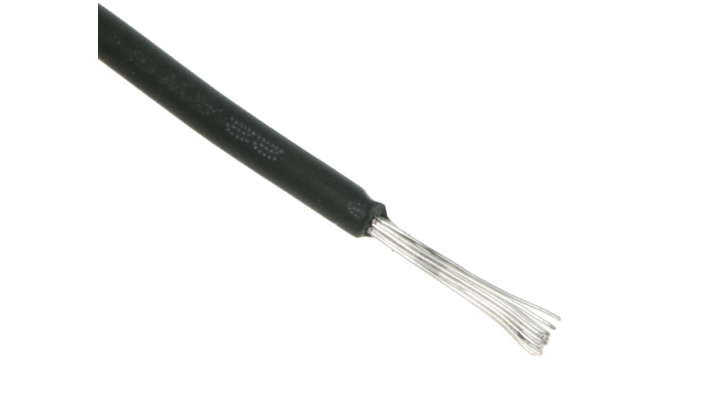 Fils de câblage RS PRO UL3239, 0,33 mm², Noir, 22 AWG, 100m, 6 kV c.c. | RS
