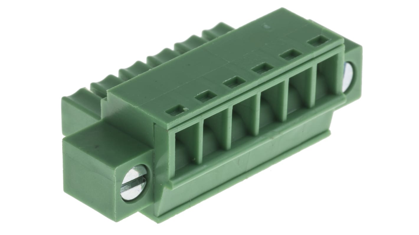 RS PRO 3.5mm Pitch 6 Way Pluggable Terminal Block, Plug, Through Hole ...