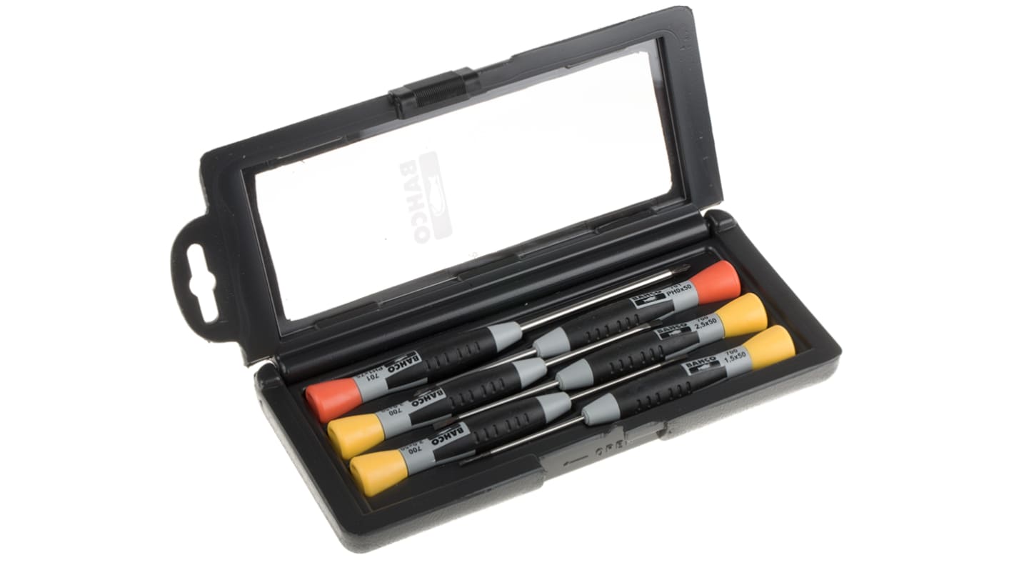 706-1 | Bahco Phillips; Slotted Precision Screwdriver Set, 6-Piece | RS