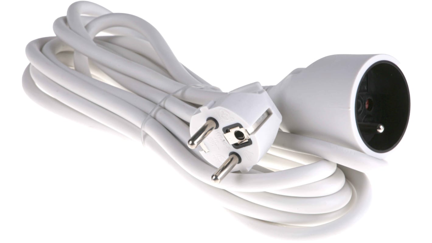 Rallonge électrique RS PRO 5m, 1 prise prises FR 2P+T, 230 V c.a. 16A | RS