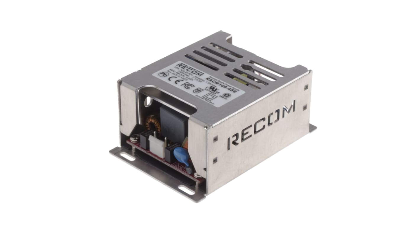 Recom Switching Power Supply, RACM100-48S, 48V dc, 2.09A, 100W, 1 ...